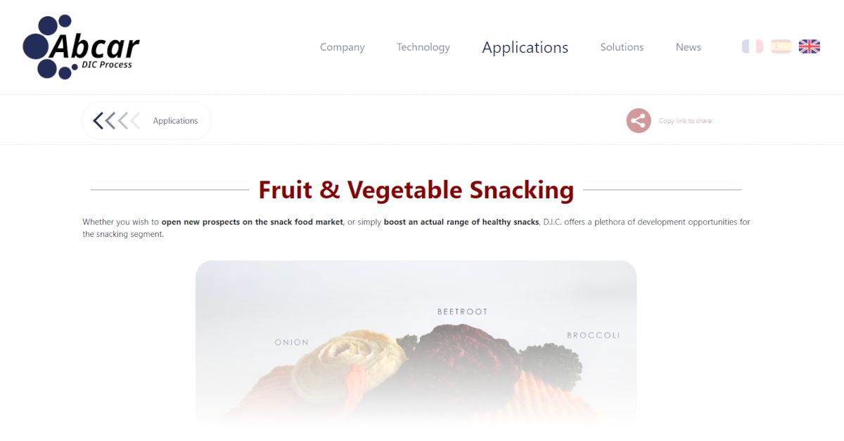 Novel process for innovative fruits and vegetables snacks ...